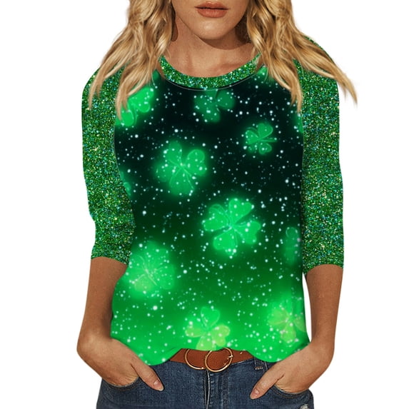 Dresfit St Patricks Day Shirts Women 2026 Spring Crew Neck Shamrock ...
