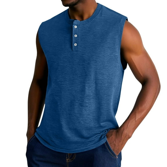 Dresfit Tank Tops Men Henley Sleeveless Gym Shirts Summer 2026 Big and ...