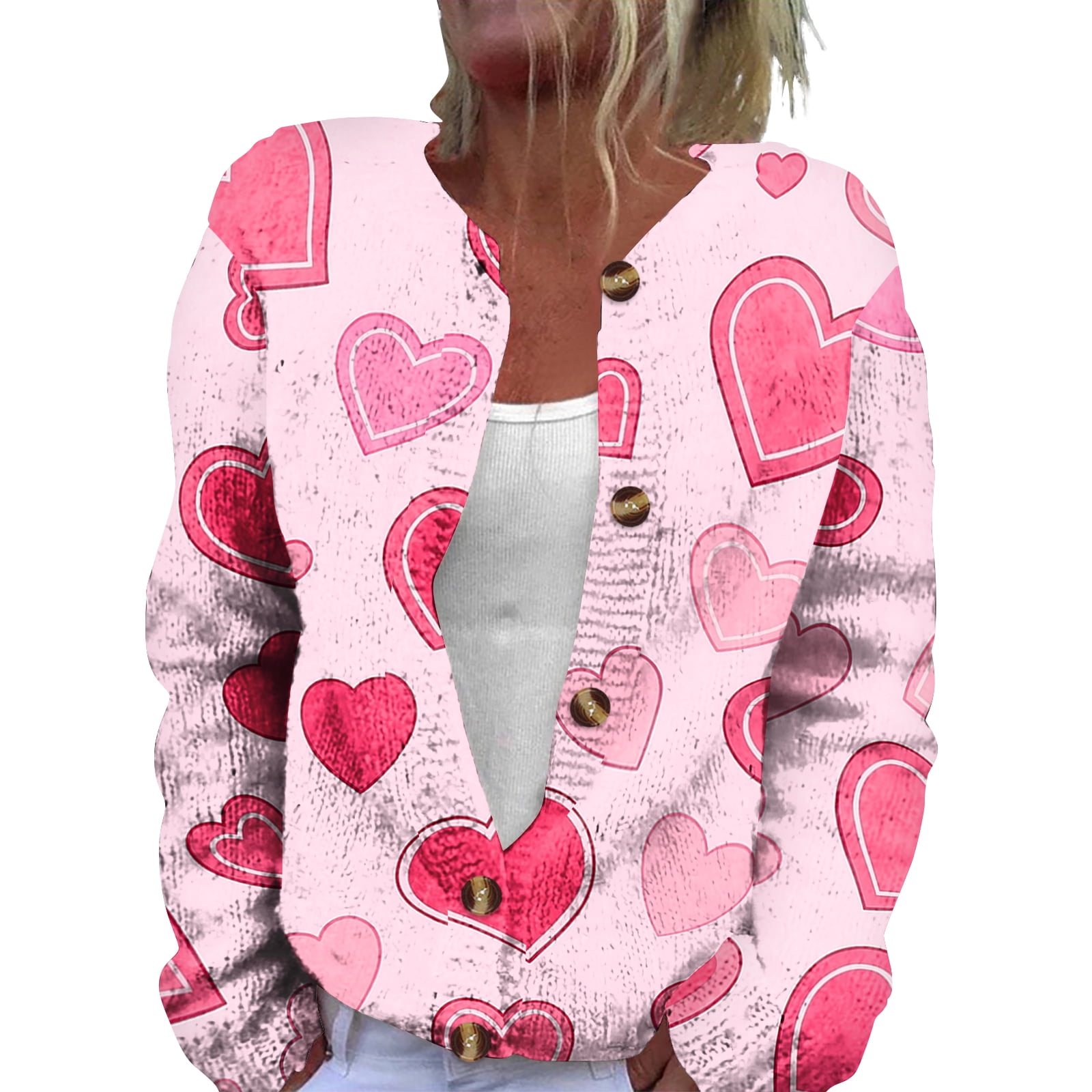 Dresfit Valentines Cardigan Women Knitted Button Down Jacket 2026 Open ...