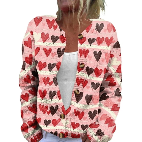 Dresfit Valentines Cardigan for Women Knitted Button Down Sweater 2026 ...