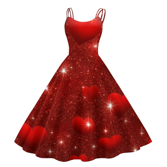 Dresfit Valentines Dress for Women Midi Dresses 2026 Heart Print ...