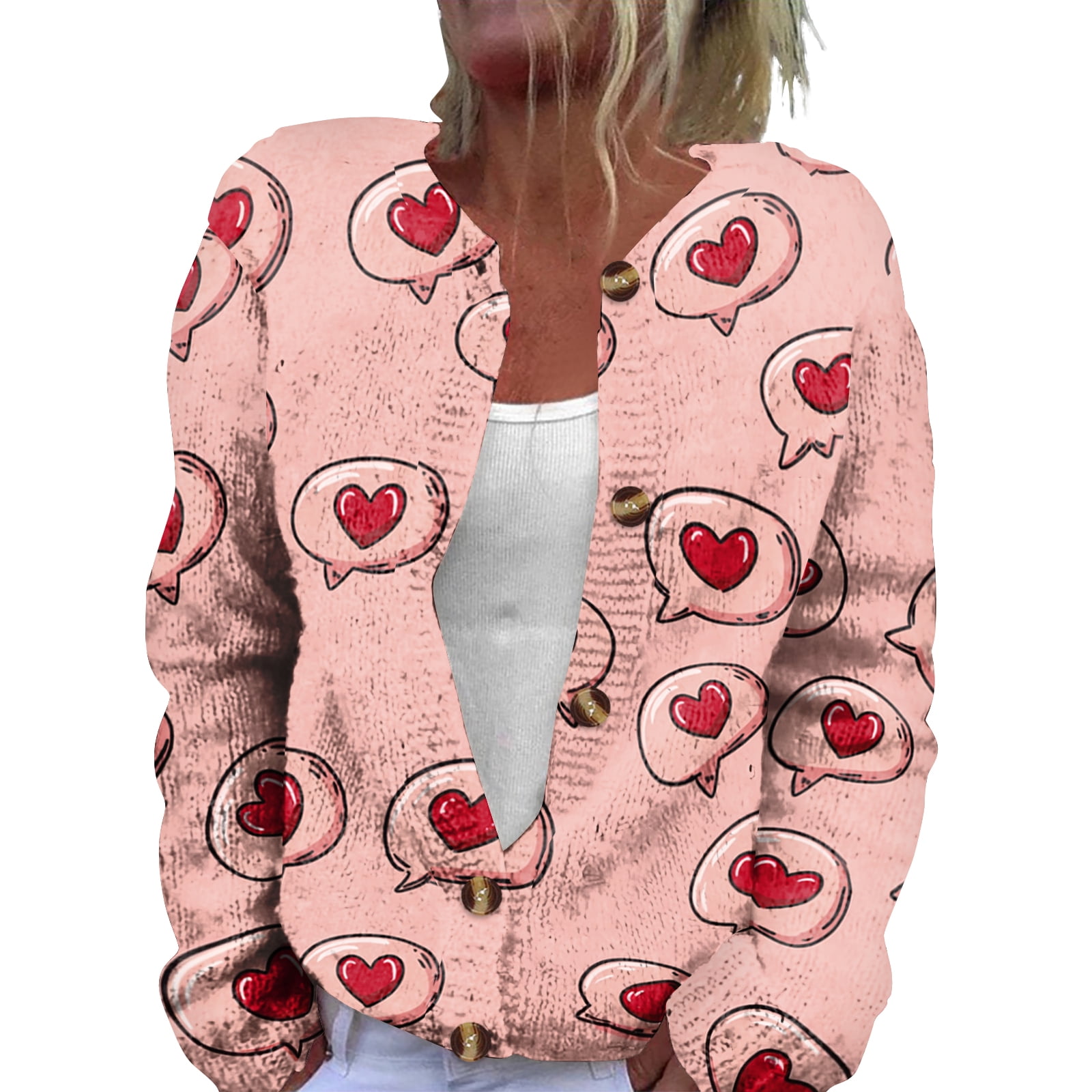 Dresfit Valentines Jacket Womens Button Down Open Front Sweater 2026 ...