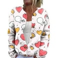 Dresfit Valentines Sweater Women Heart Print Knitted Jacket 2026 Open ...