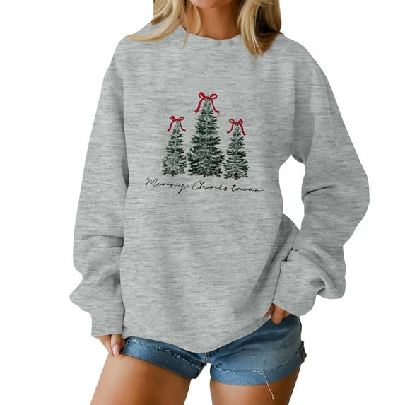 Dresfit Women's Christmas Sweatshirts Retro Christmas Pullover Long ...