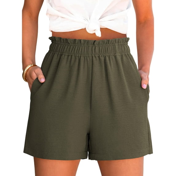 Dresfit Women's Shorts High Waisted Baggy Ruffle Shorts Summer 2026 ...