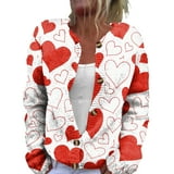 Dresfit Women's Valentines Sweater Heart Print Button Down Jacket 2026 ...