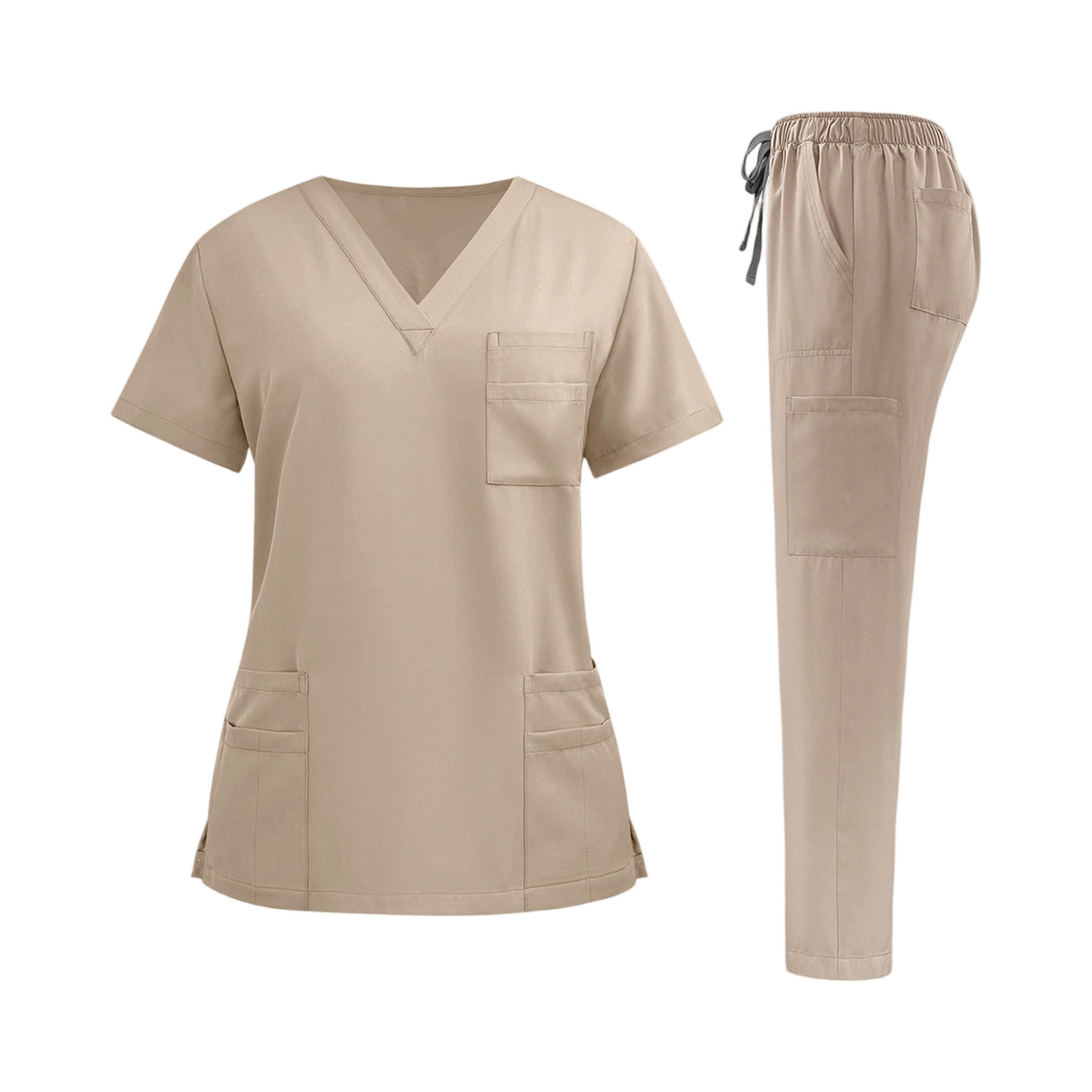 Dresfit Womens Scrub Sets V Neck Short Sleeve Scrub Tops Matching ...