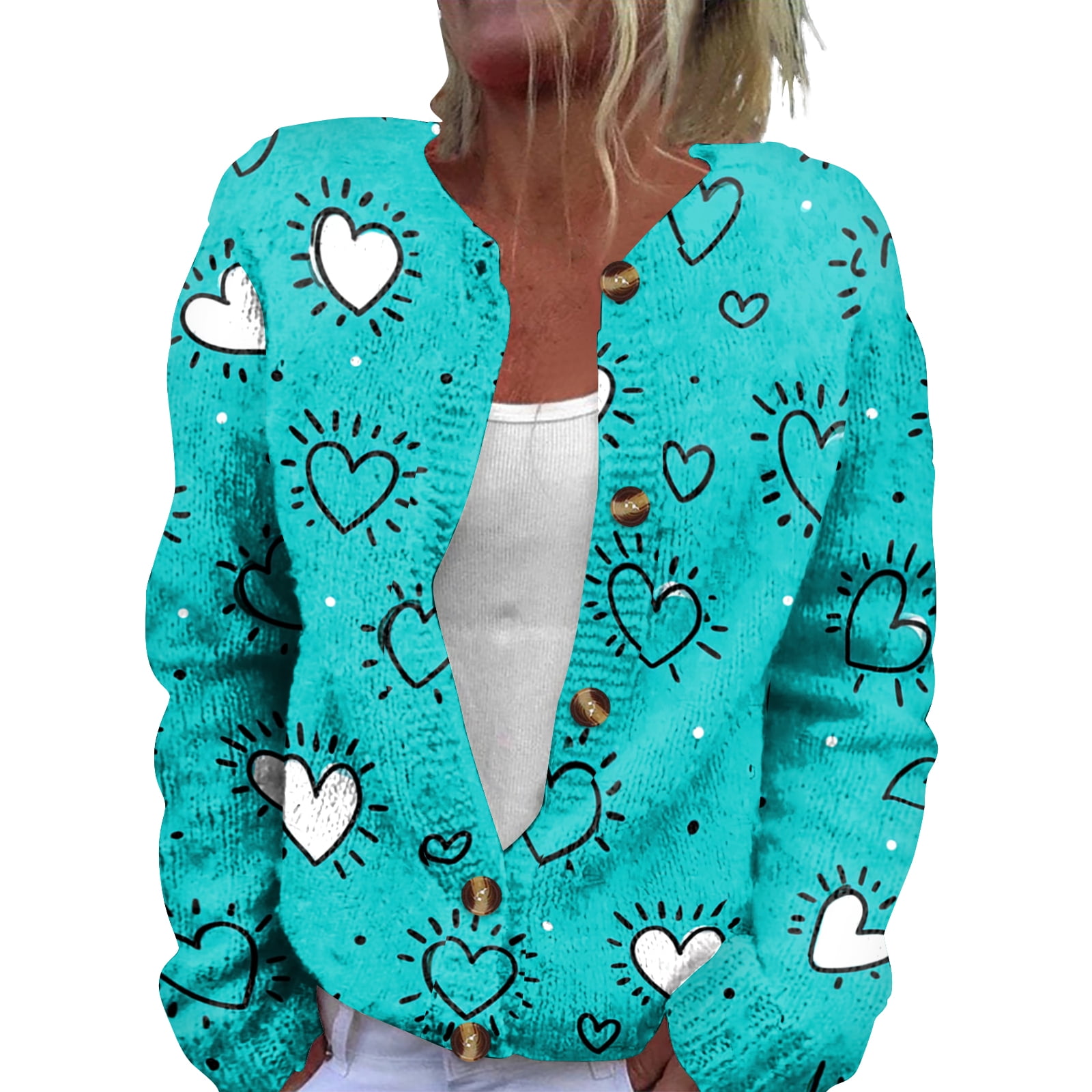 Dresfit Womens Valentines Cardigan Knitted Open Front Sweater 2026 ...