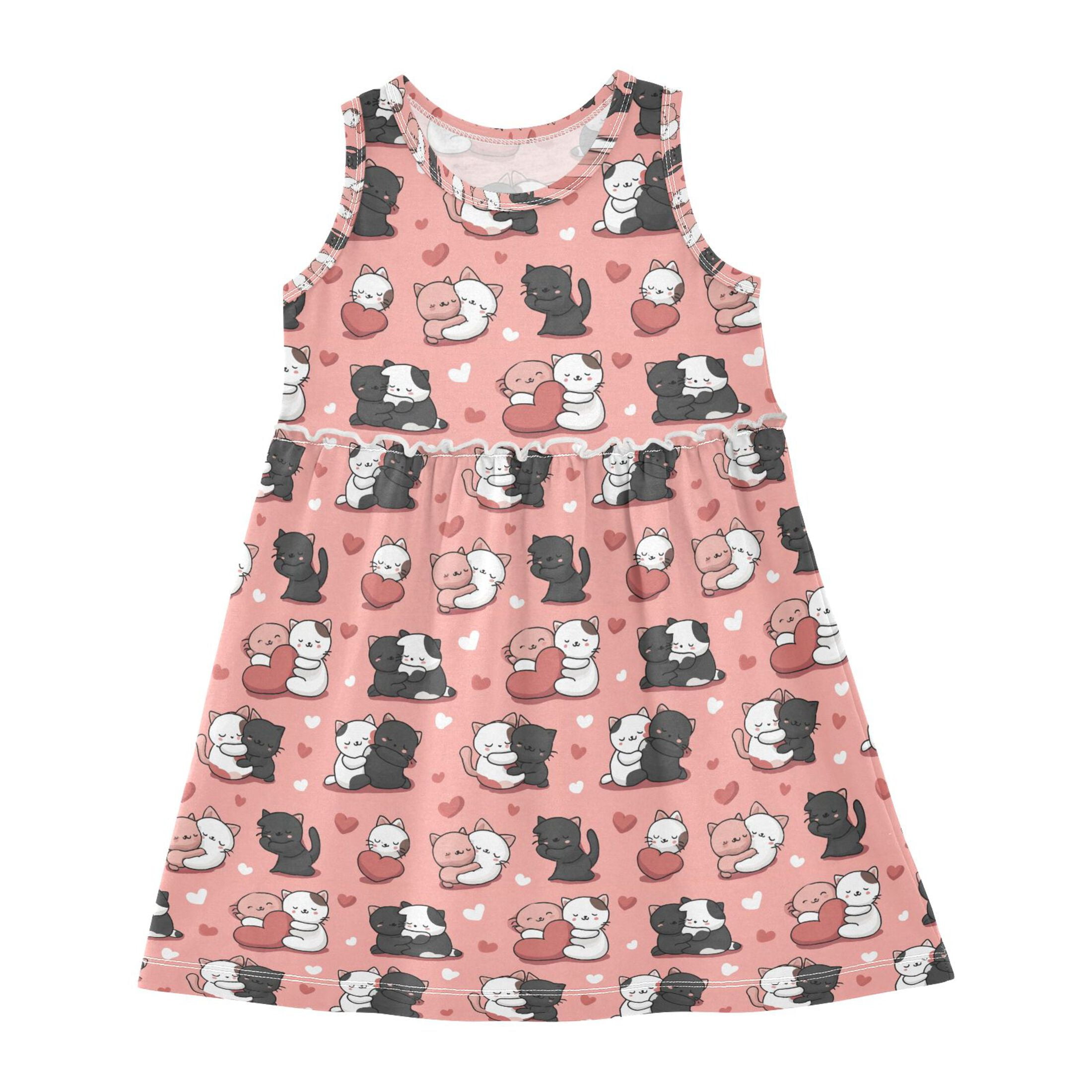 Dress A Loving Hug for The Cat Sleeveless Dress for Hem A-Line Casual ...