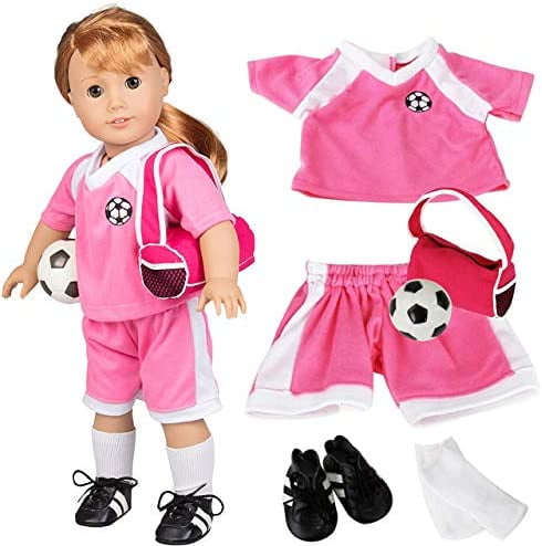 Dress Along Dolly Soccer Uniform 6 Pc Premium Handmade Outfit for ...