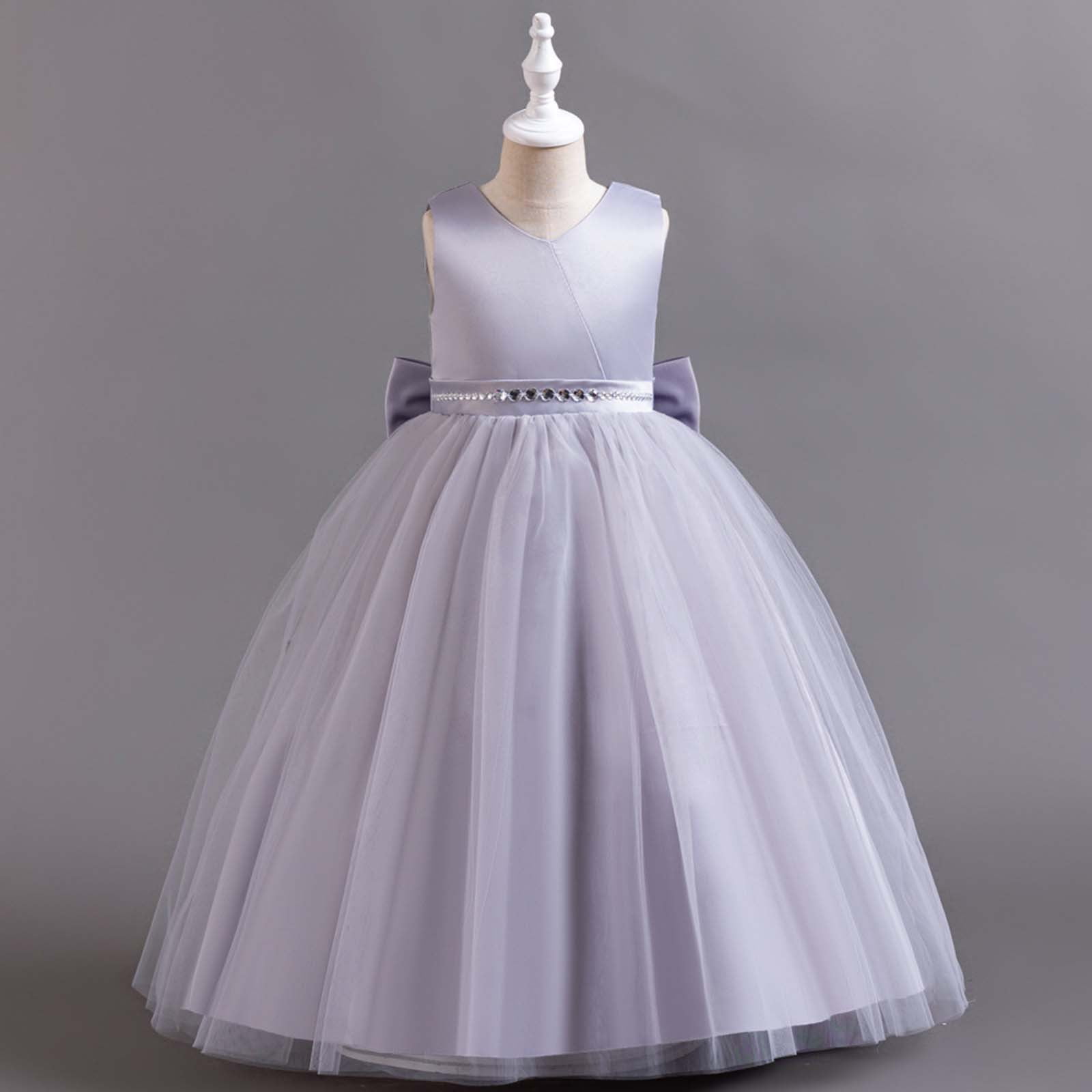 Dress for Big Little Girls Flower Girl Dress A-Line Midi Dress Girls Tulle Dress Children ...