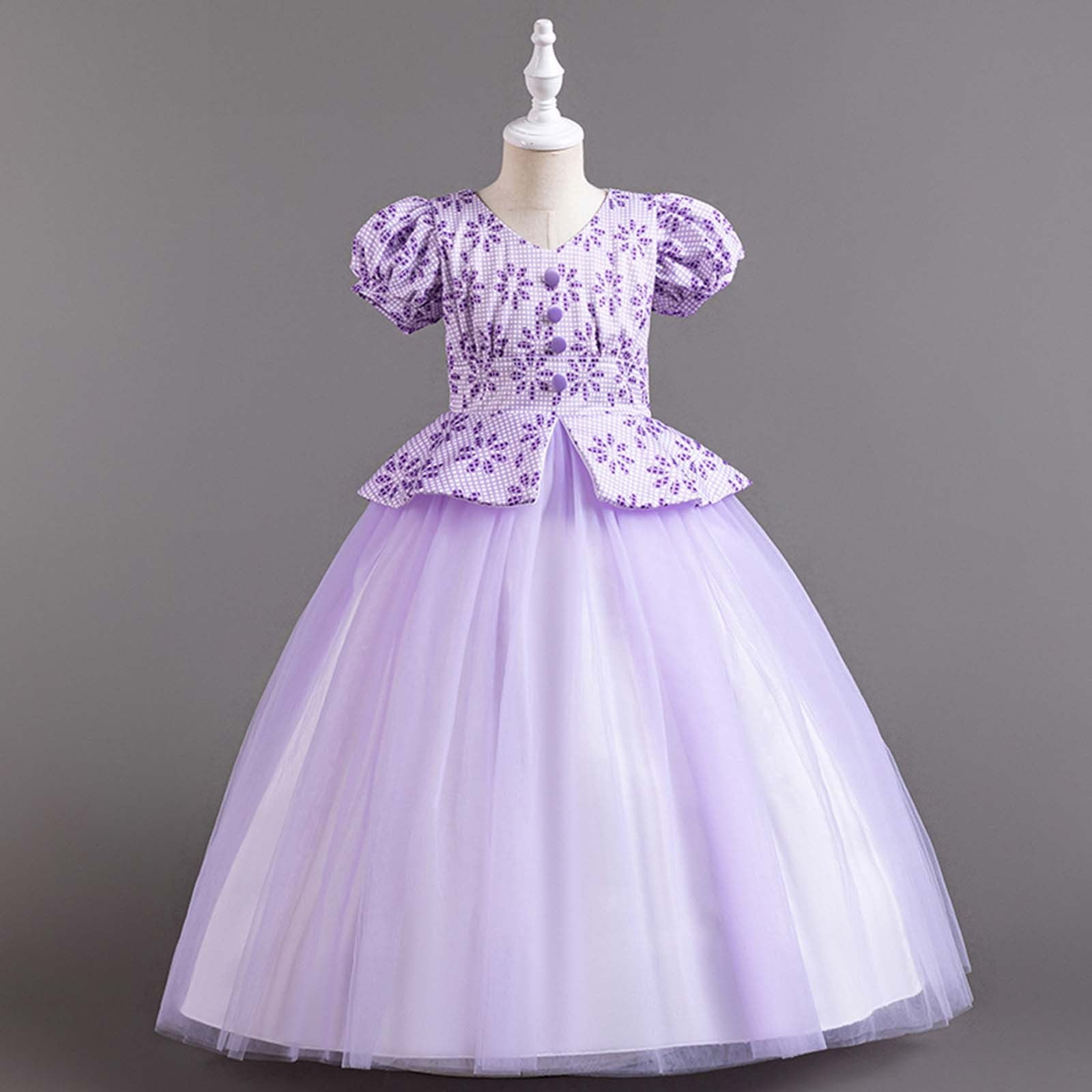 Dress for Big Little Girls Flower Girl Dress A-Line Midi Dress Girls ...