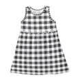 Dress Black White Grey Plaid Pattern Sleeveless Dress for Hem A-Line ...