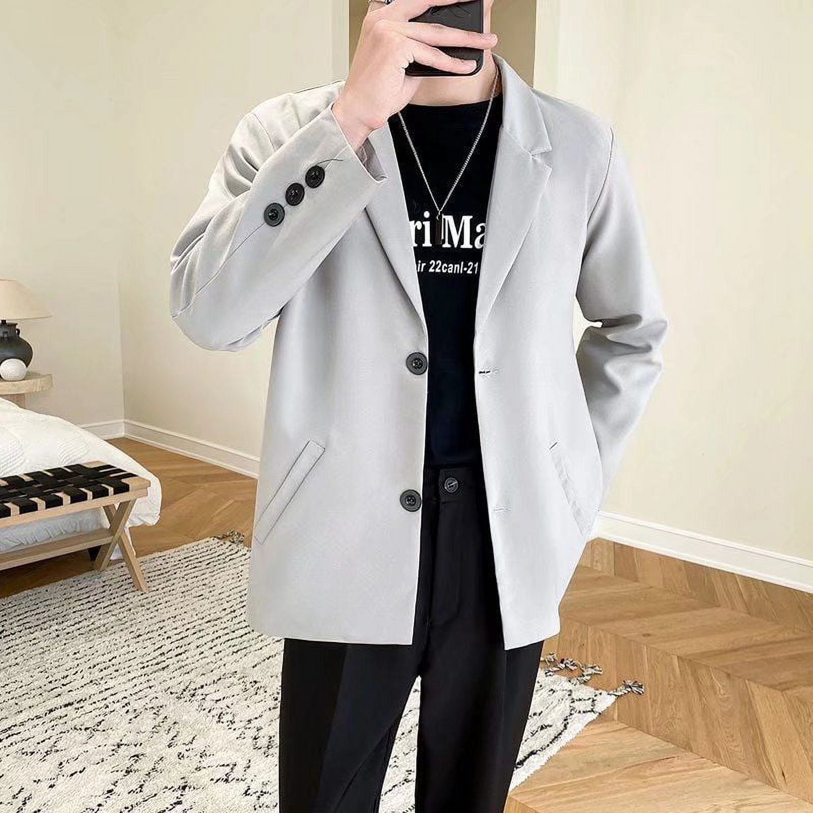 Dress Business Men's Suit Jackets Plus Big Size Oversize Coat Black ...