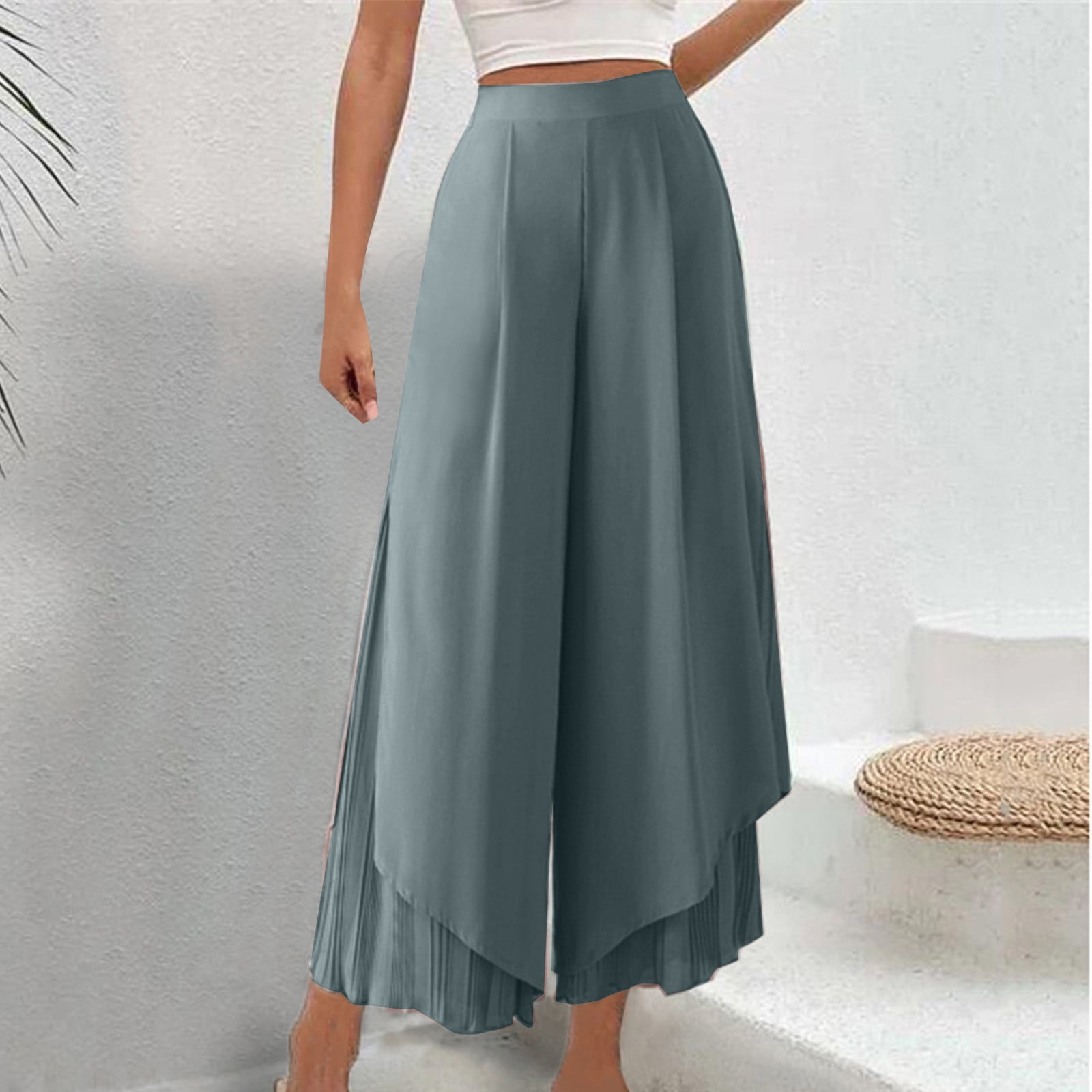 Dress Capris for Women Plus Size Women's Spring Solid Color Elastic ...