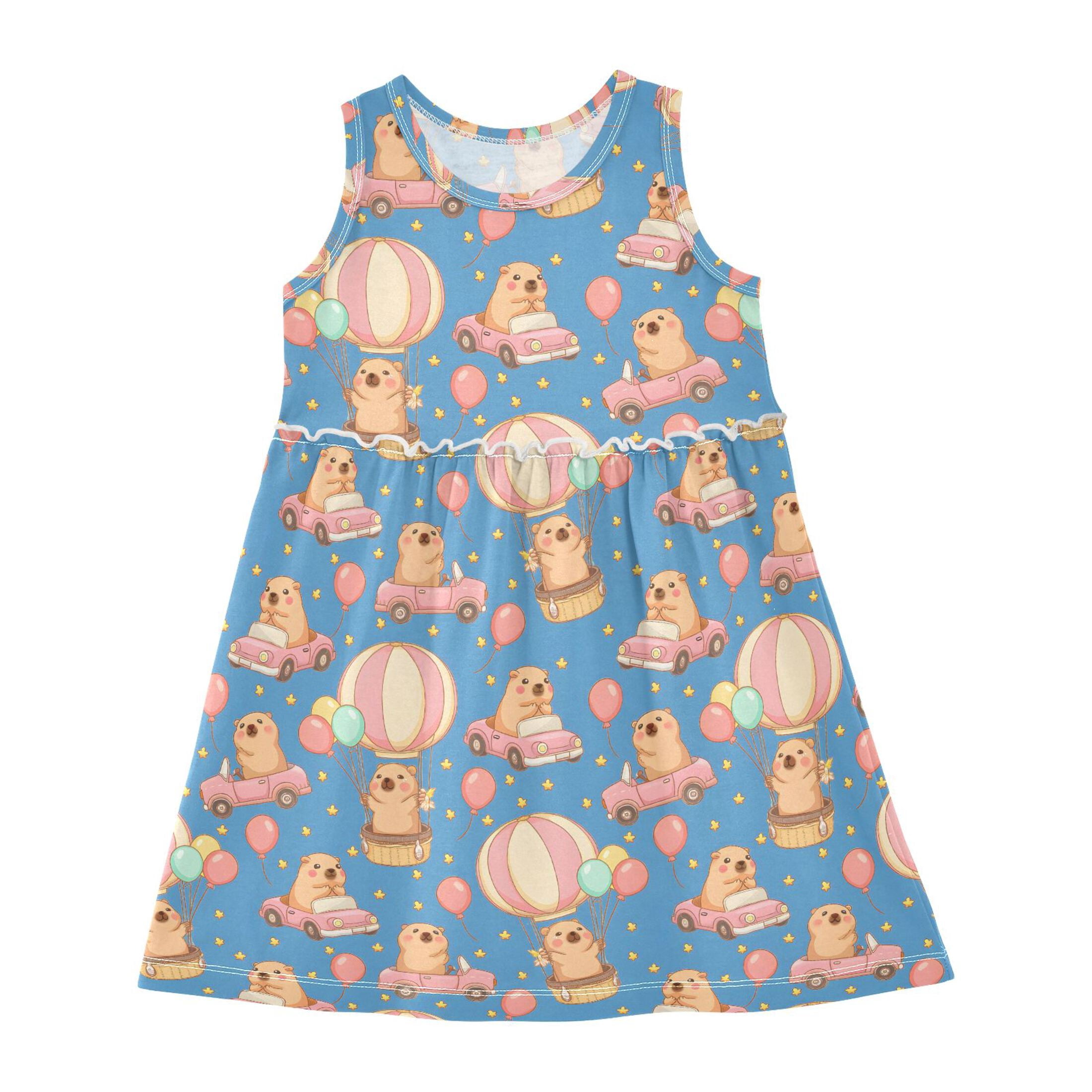 Dress Capybara Balloon Car Sleeveless Dress for Hem A-Line Casual ...