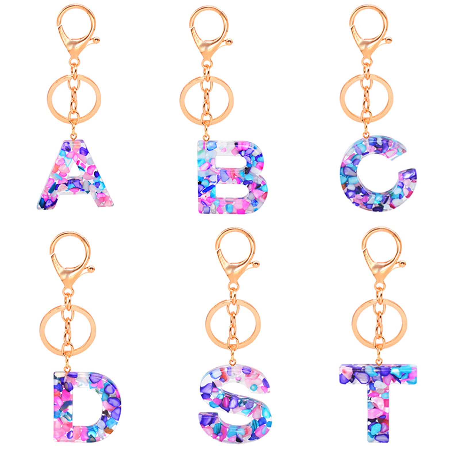 Dress Choice Alphabet Initial Letters Keychain Epoxy Initial Letter ...