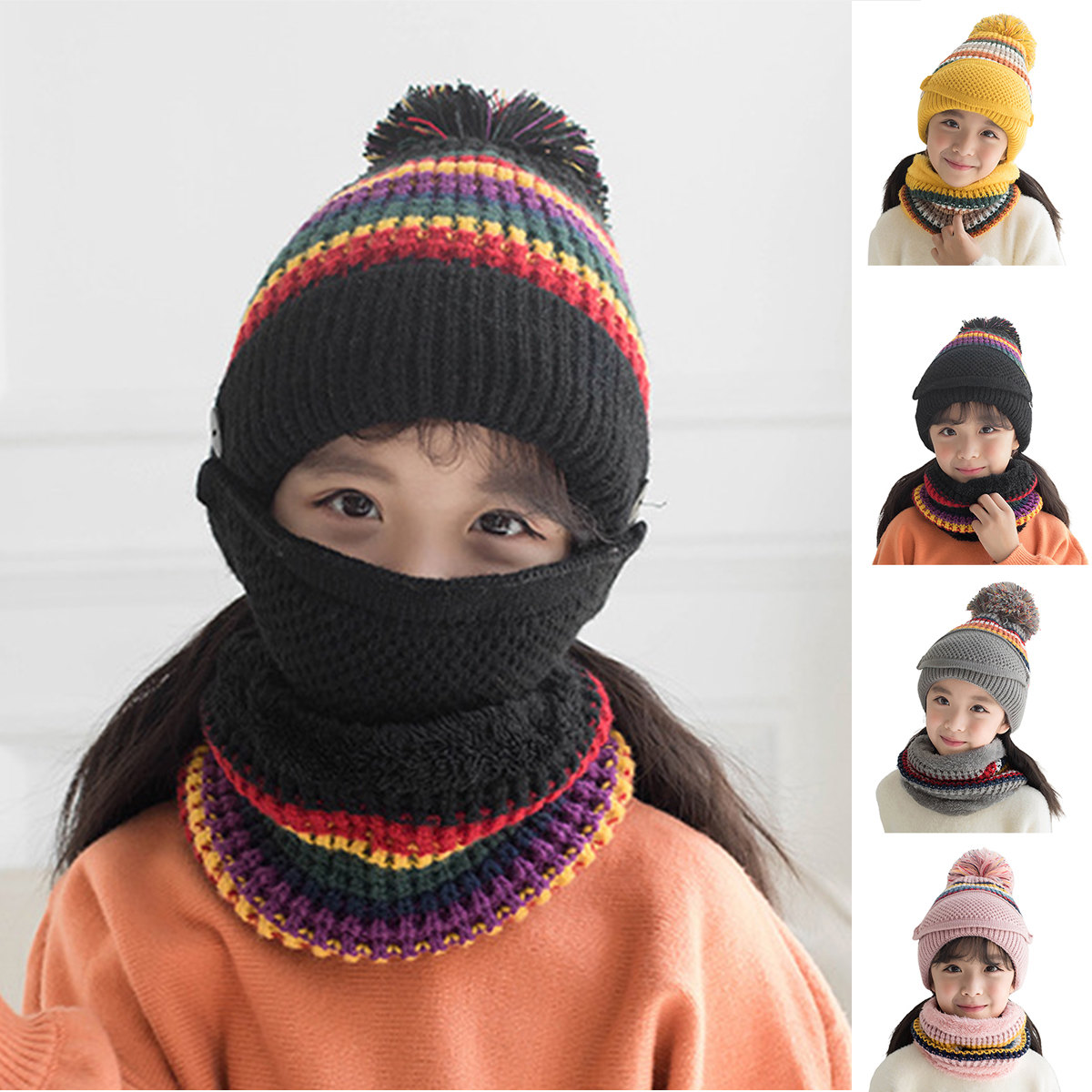 Dress Choice Kids Girls Fleece Lined Winter Hats Knit Beanie Hat Scarf ...