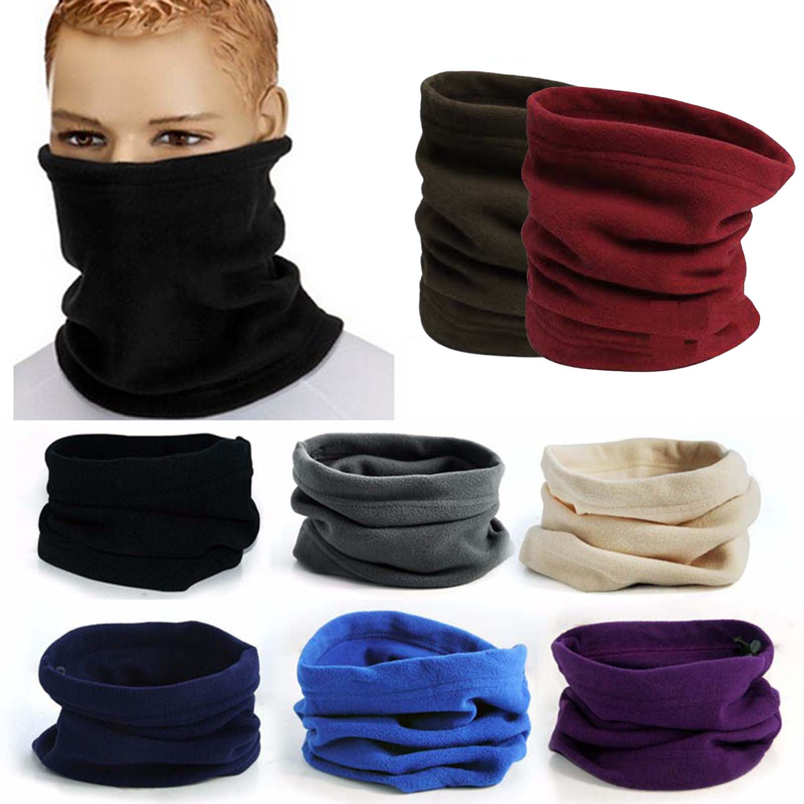 Dress Choice Men Women Winter Fleece Neck Gaiter Windproof Face Mask ...