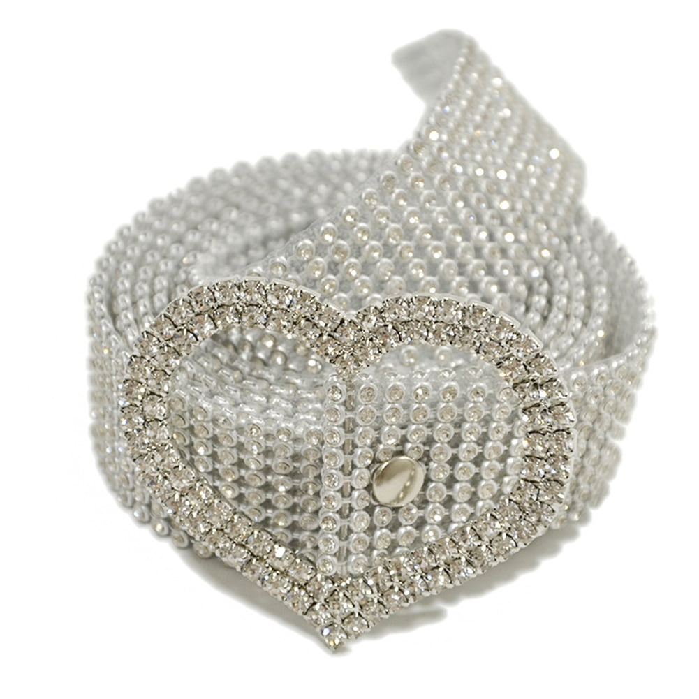 Dress Choice Women Belt Rhinestone Plastic Transparent Belt Glitter ...