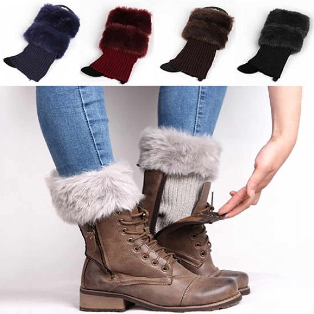 Dress Choice Women Plush Leg Warmers Short Furry Fuzzy Leg Cuffs Girls ...
