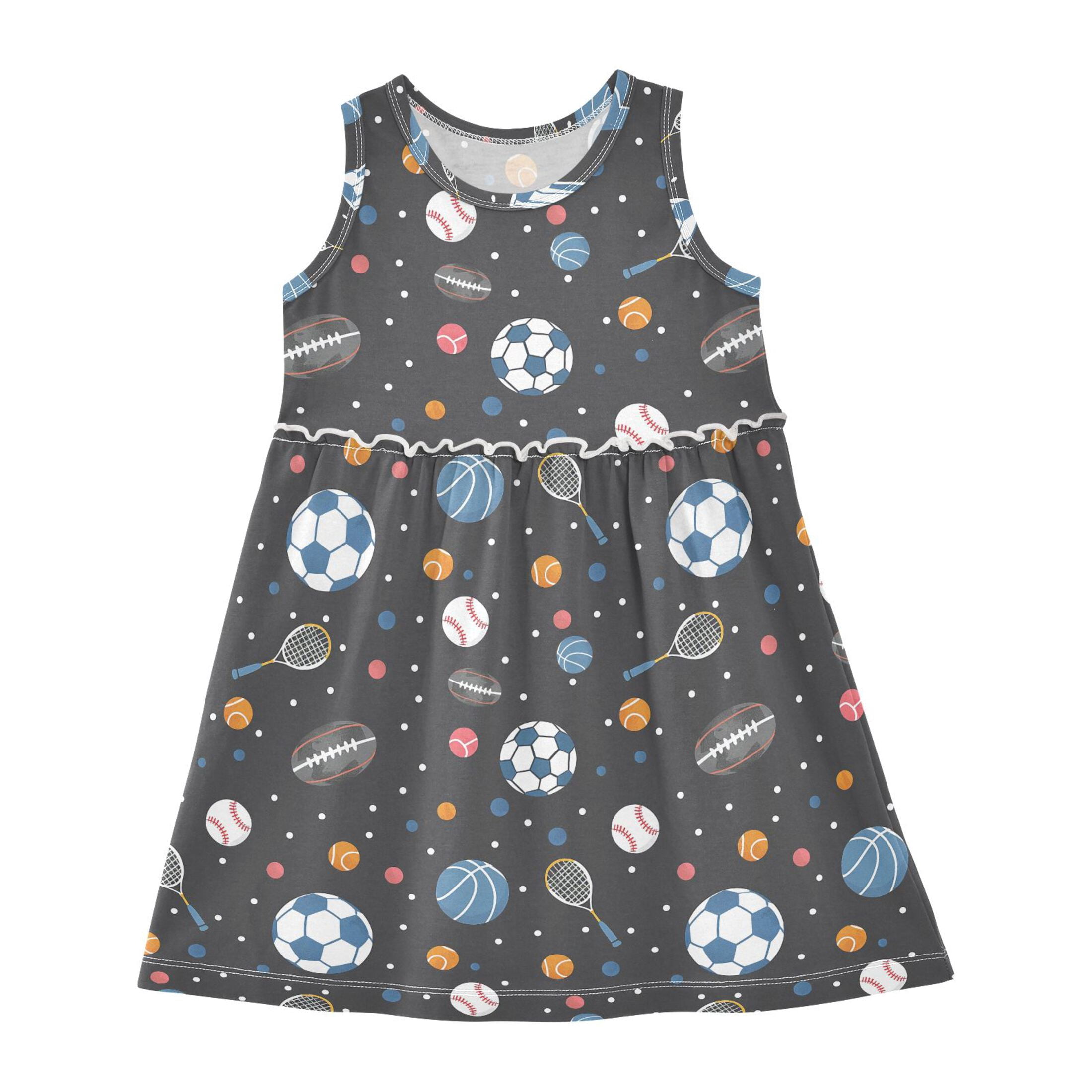 Dress Competitive Football Sleeveless Dress for Hem A-Line Casual ...