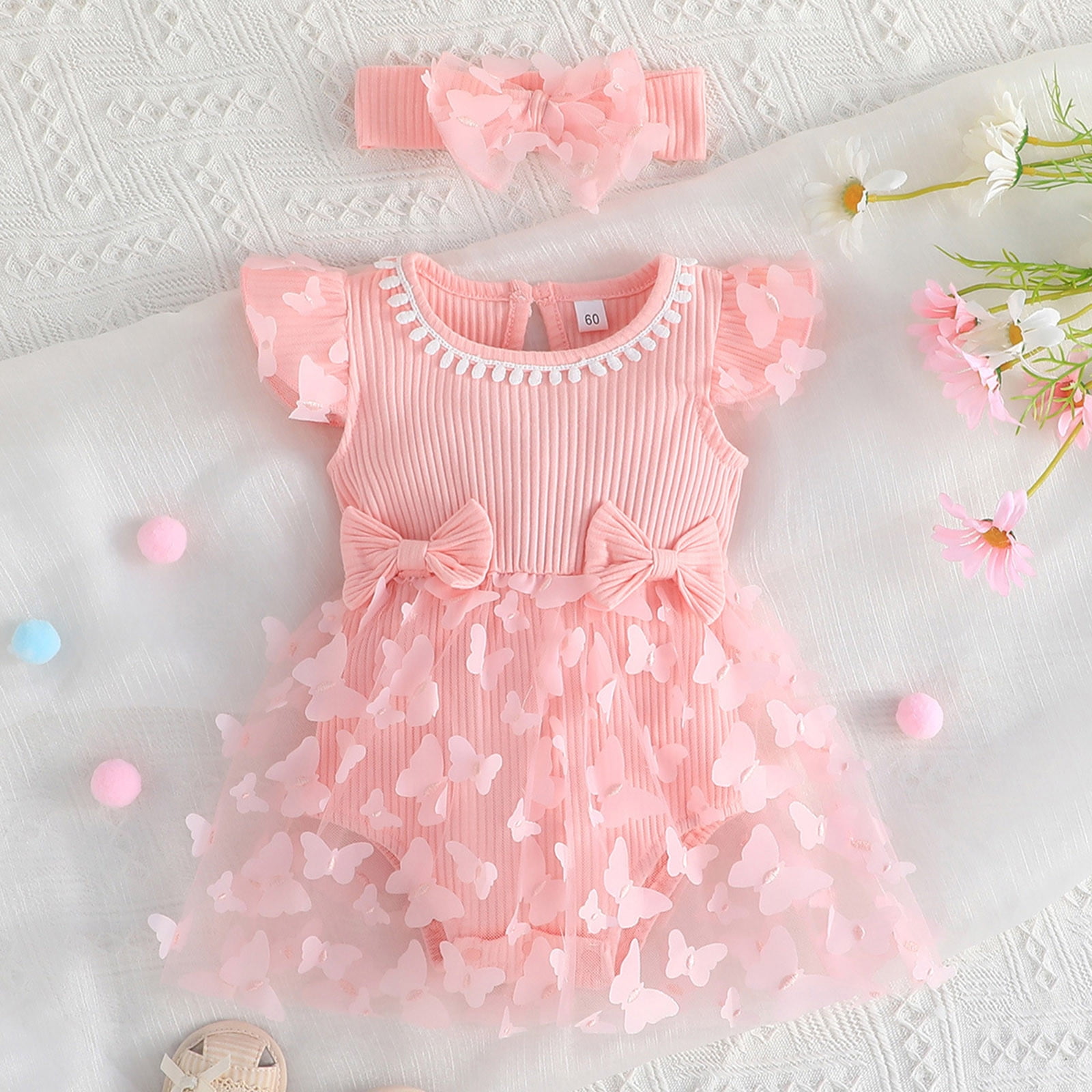 Dress Cute Pattern Embroider Girls Tutu Dress Romper Short Sleeve ...