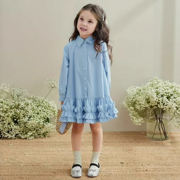 Dress For Girls Girls Dresses Preppy School Uniform Dress for Girl with ...