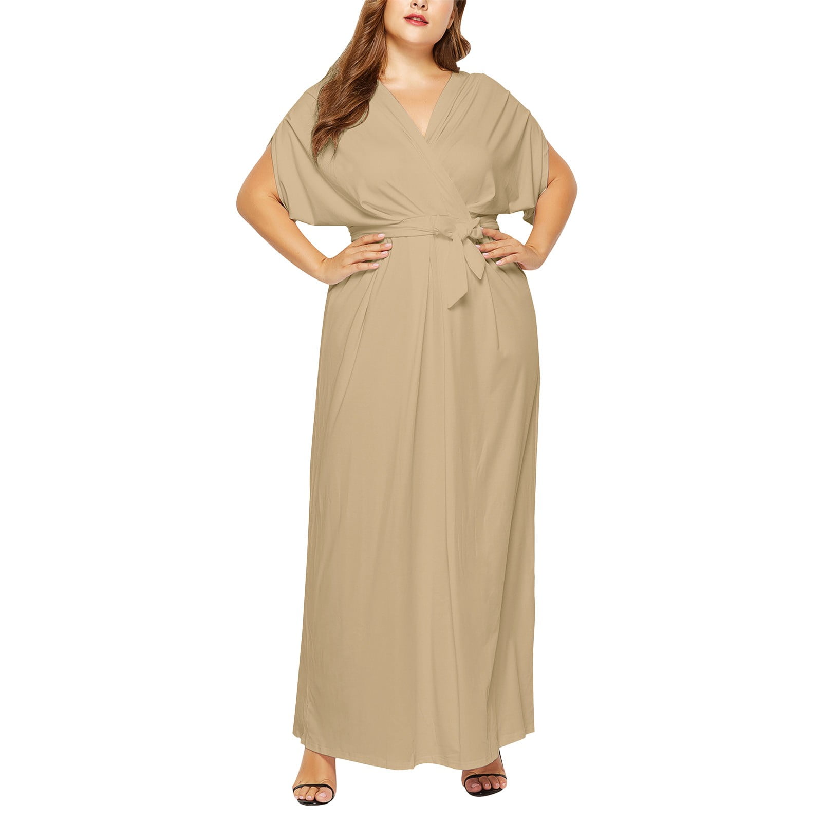 Dress For Women Womens Solid Plus Size Sexy Casual Loose Fitting Dress