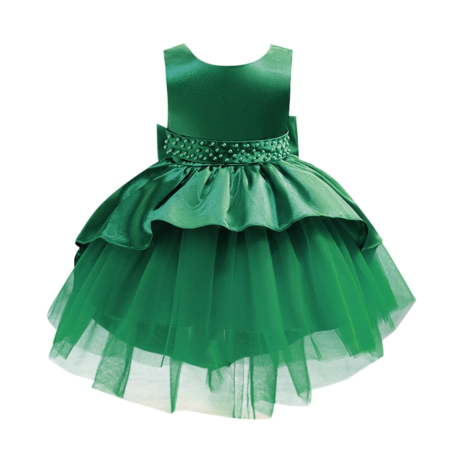 Dress Kids Girls Beauty Pageant First Dress Beaded Tail Children ...