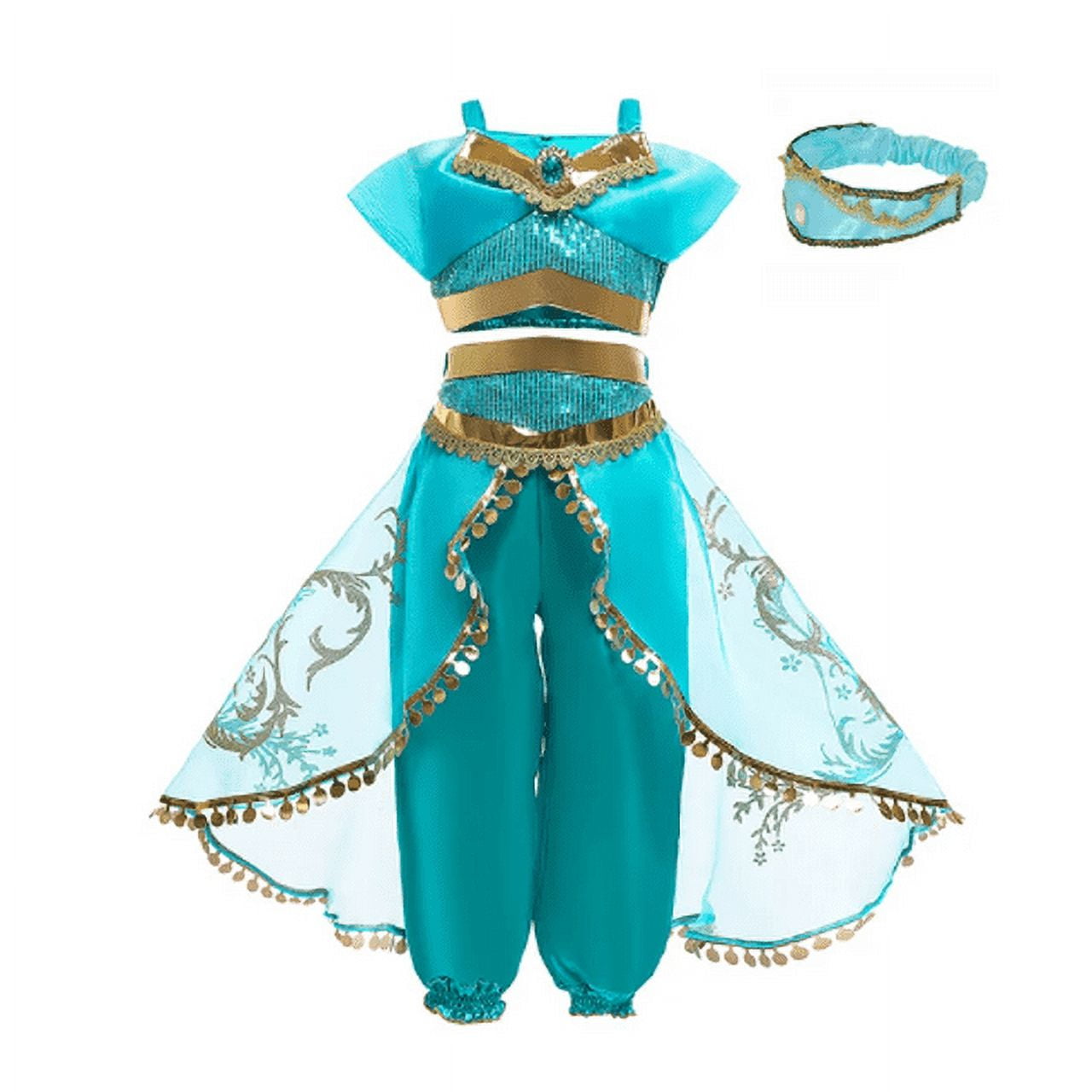 Dress Kids Magic Lamp Fancy Birthday Party Dresses Jasmine Clothes Size ...