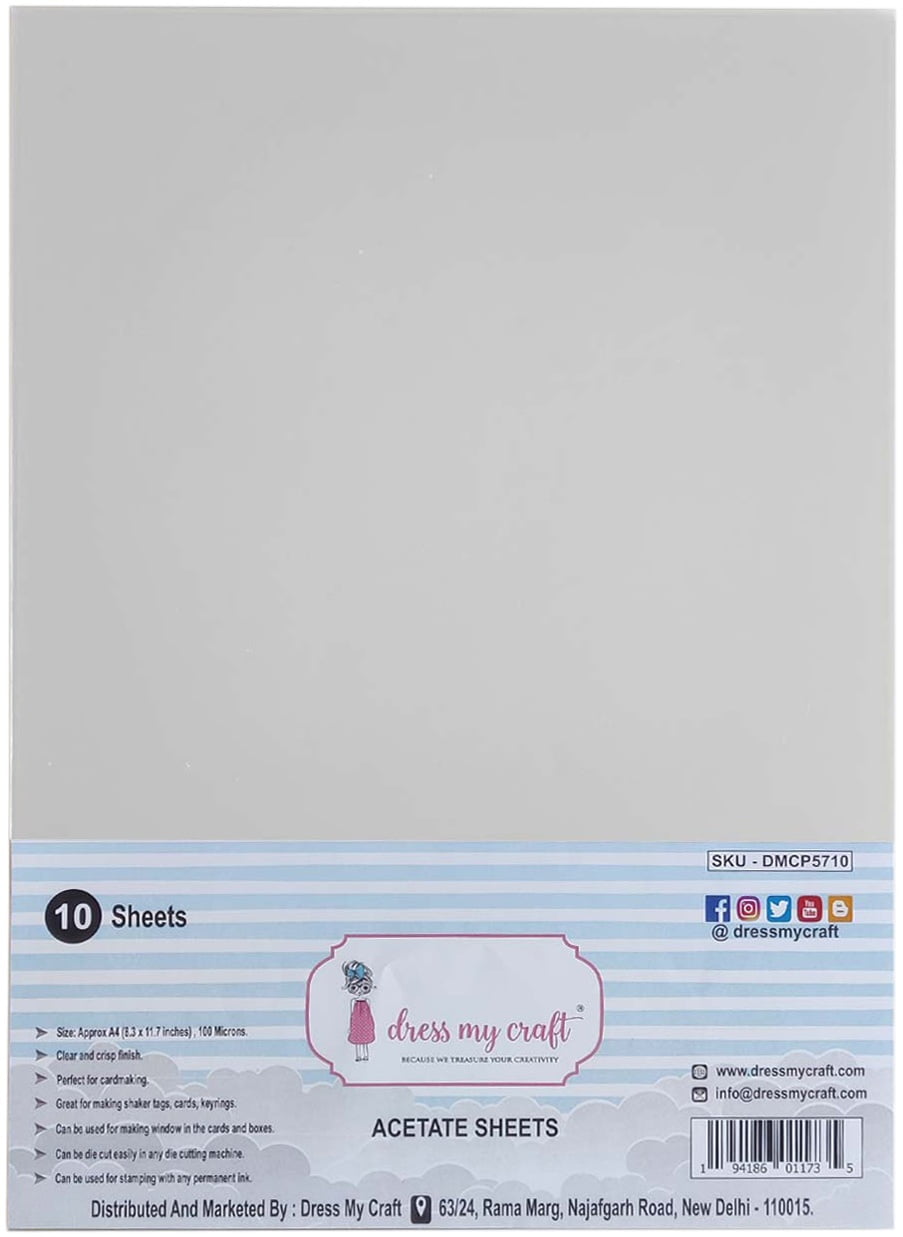Dress My Craft Acetate Sheets A4 10/Pkg-100 Microns - Walmart.com
