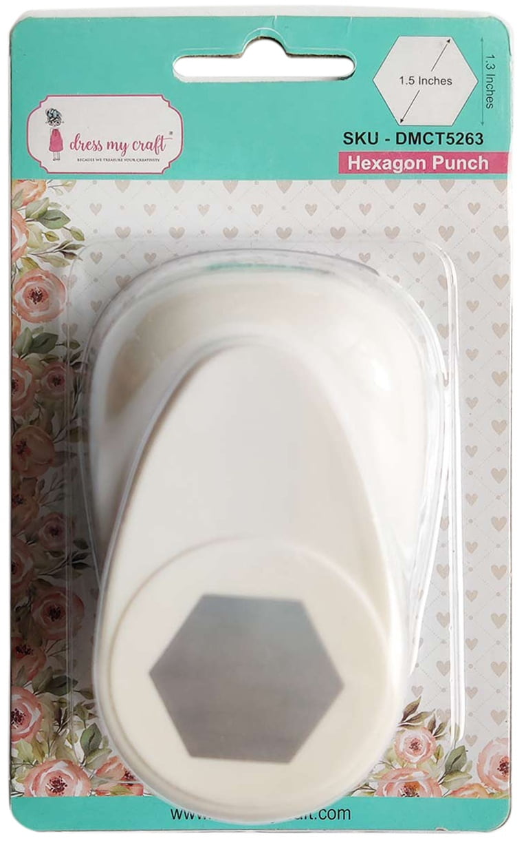 Dress My Craft Designer Hexagon 1.5" Punch - Decorative Paper Shape ...