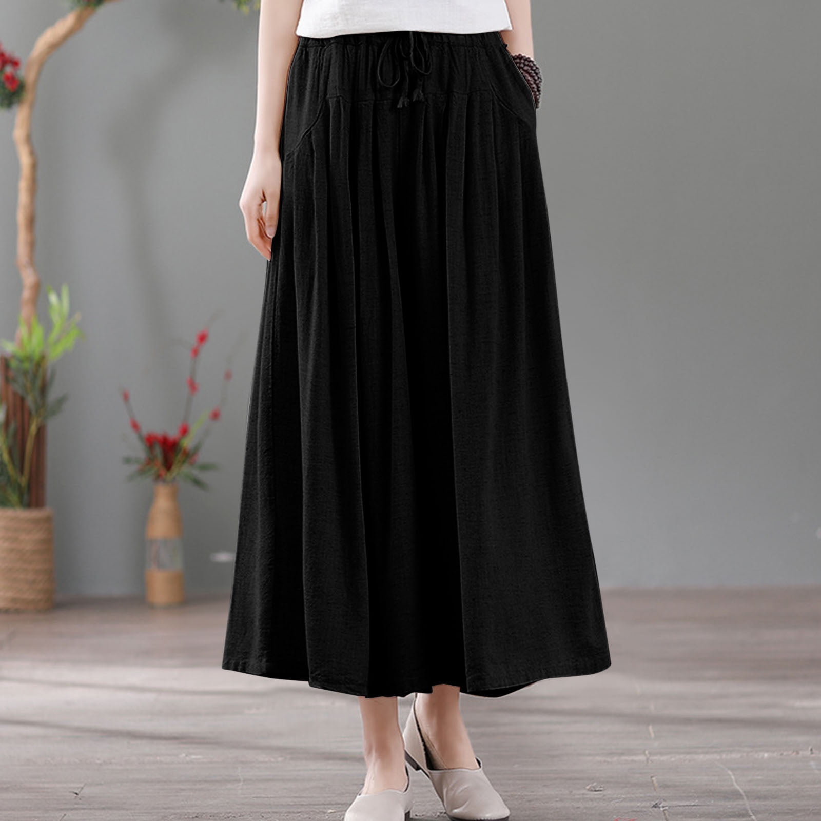 Dress Pants For Women Women Large Size Frenulum Pocket Leisure Wide ...