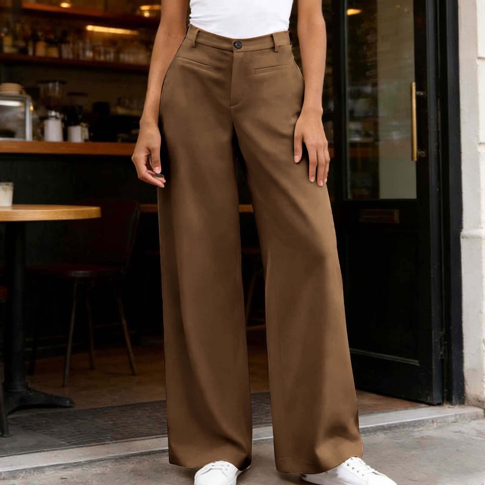 Dress Pants For Women Comfortable Pull On High Waisted With Pockets ...