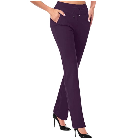 Dress Pants Women High Waist Tummy Control Business Casual Work Pants ...