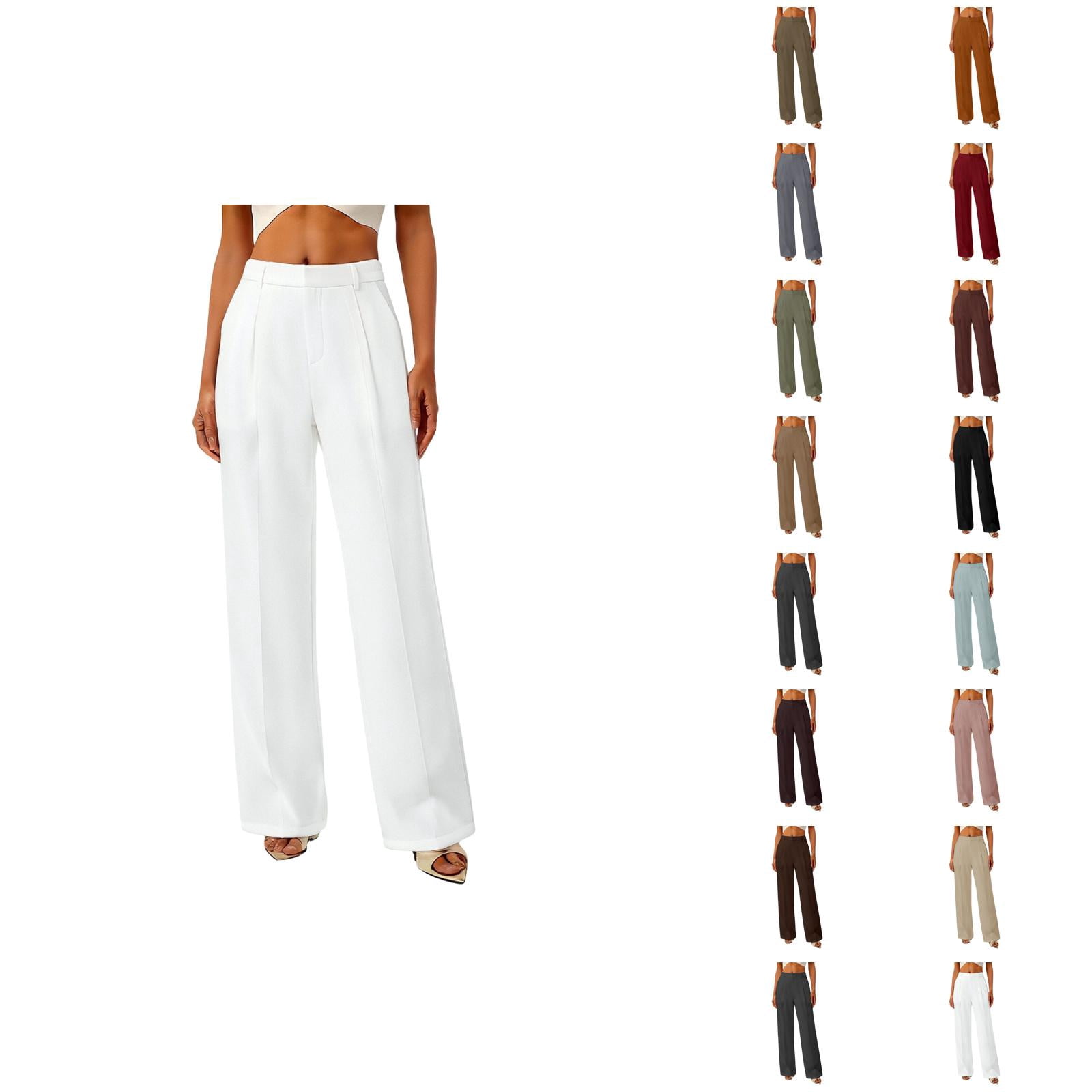 Dress Pants Women High Waisted Wide Straight Leg Loose Business Casual ...