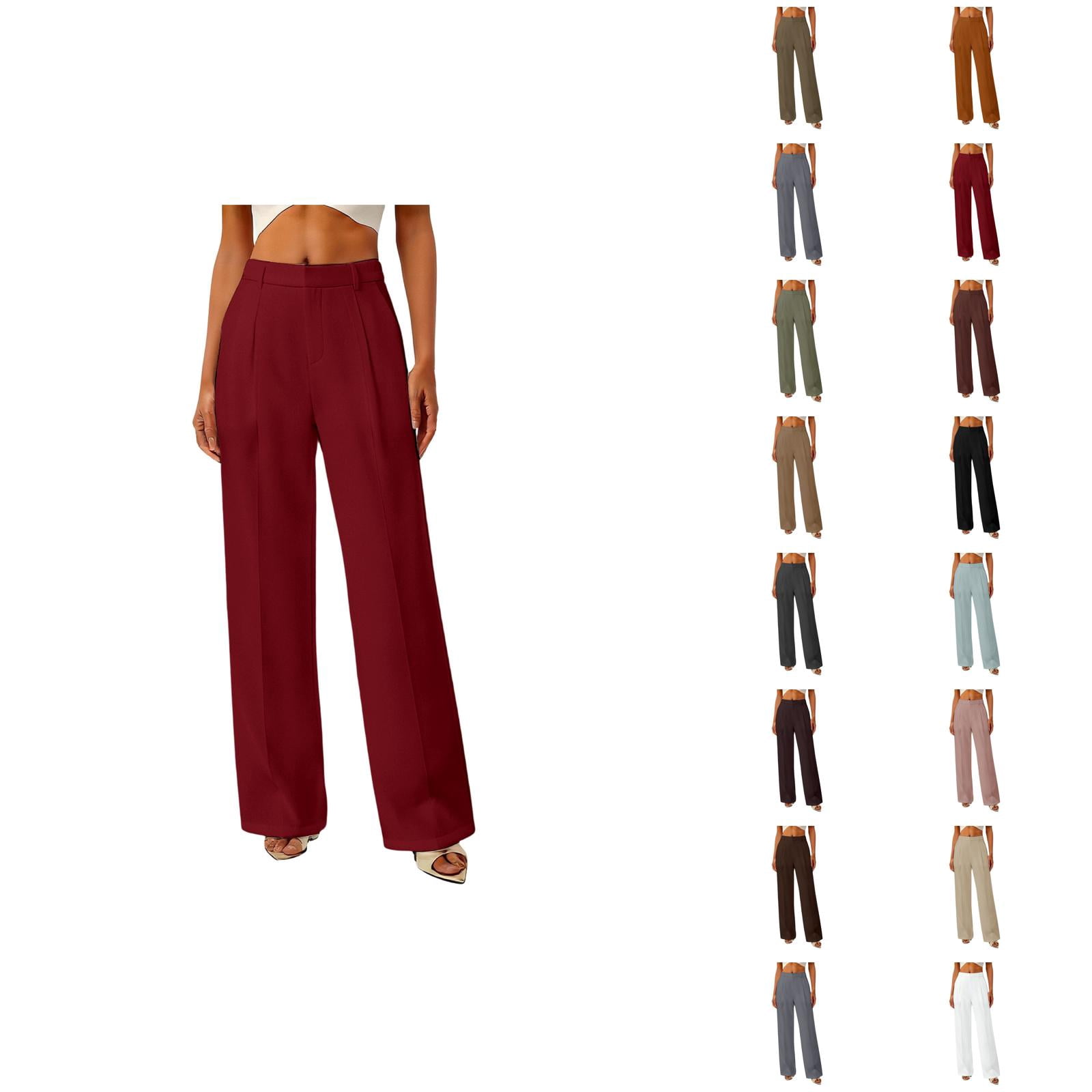 Dress Pants Women High Waisted Wide Straight Leg Loose Business Casual ...