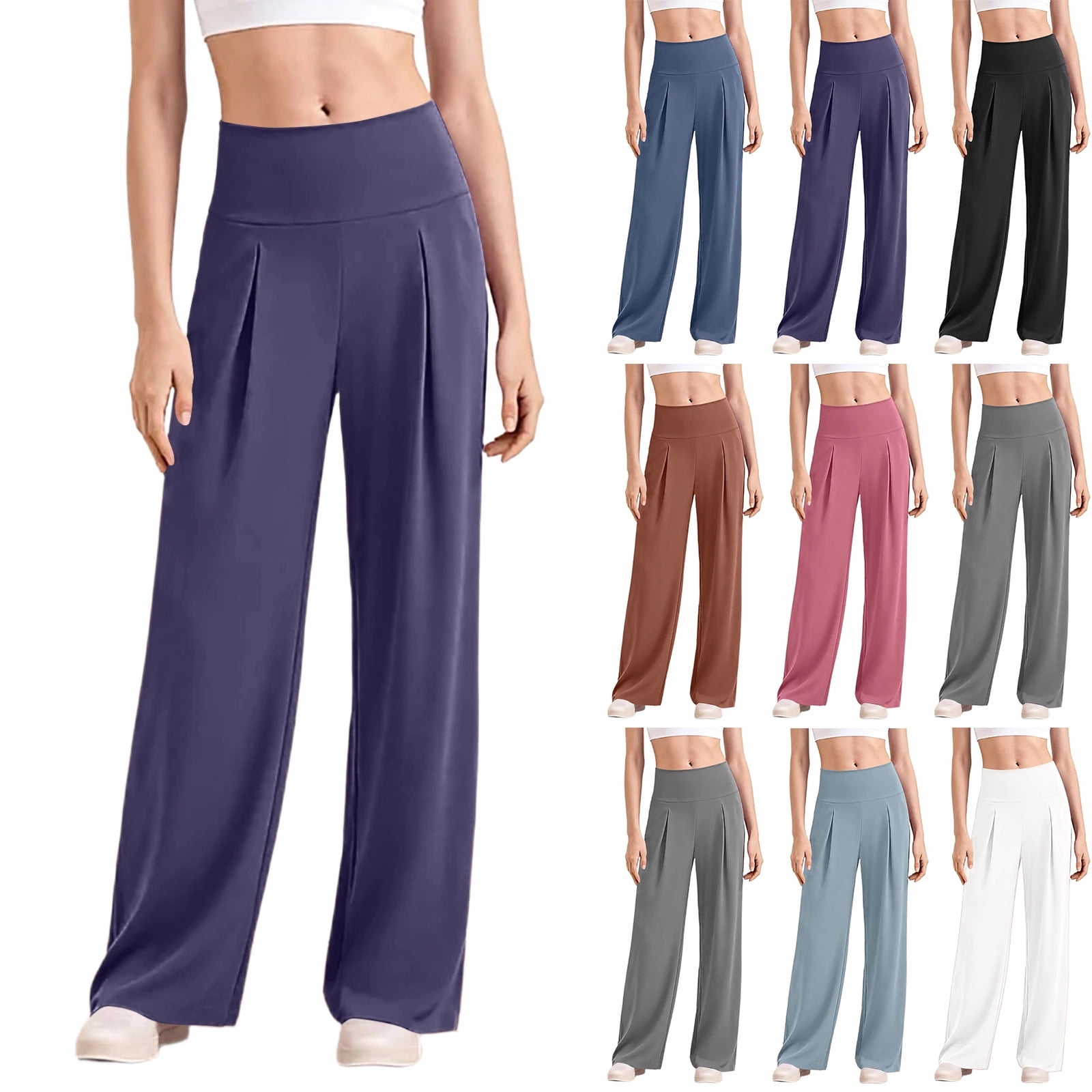 Dress Pants Women Stretchy High Waisted Teacher Pants Business Casual ...