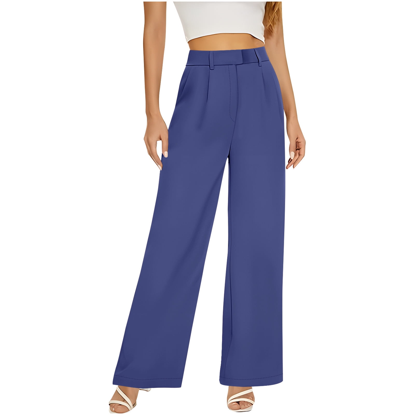 Dress Pants Women Wide Leg Business Dressy Casual Work Pants Flare High ...