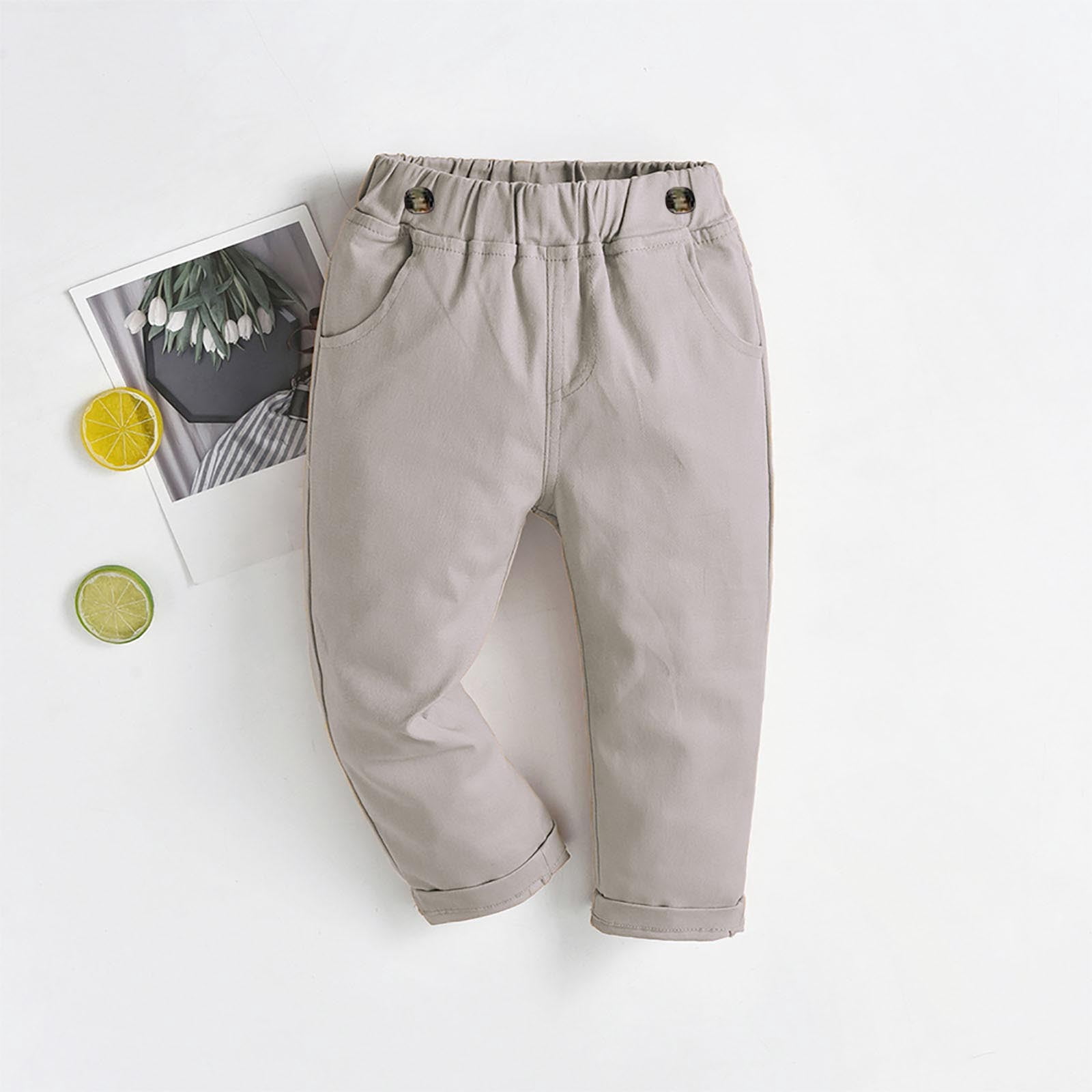 Dress Pants for Boys 6M-8Y Elastic High Waisted Straight Leg Trousers ...