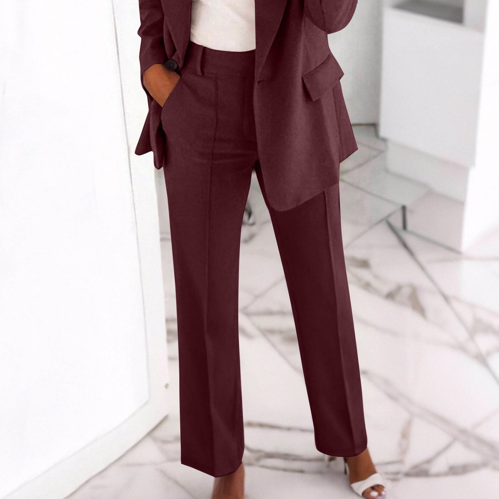 Dress Pants for Women Business Suit Pants Pleated Front Formal Office ...