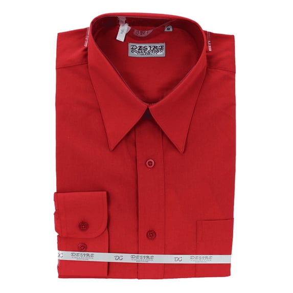 Durable & Comfortable Long Sleeve Dress Shirts in 3XL Red, Poly Cotton ...