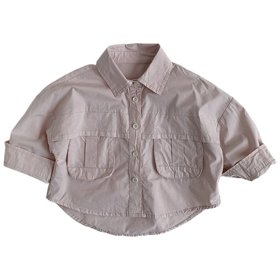 Dress Shirts for Boy Toddler Girls Light Pink Shirt Dress Shirt Girls ...