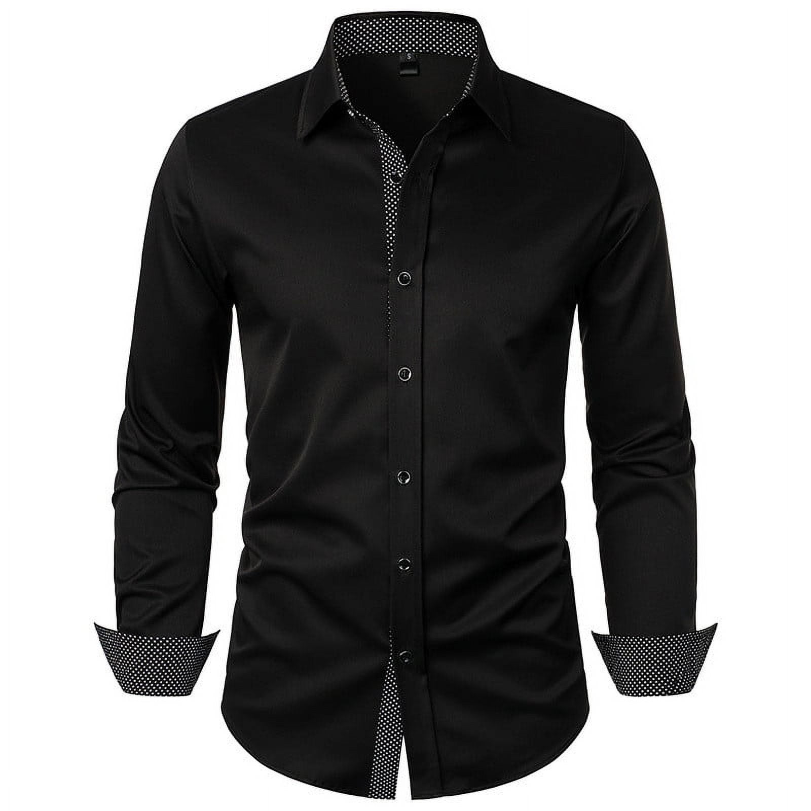 Dress Shirts for Men Long Sleeve Button-Down Collared Tshirts Shirt ...