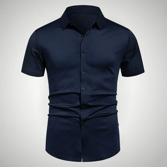 Dress Shirts for Men Short Sleeve Button-Down Collared Tshirts Shirt ...