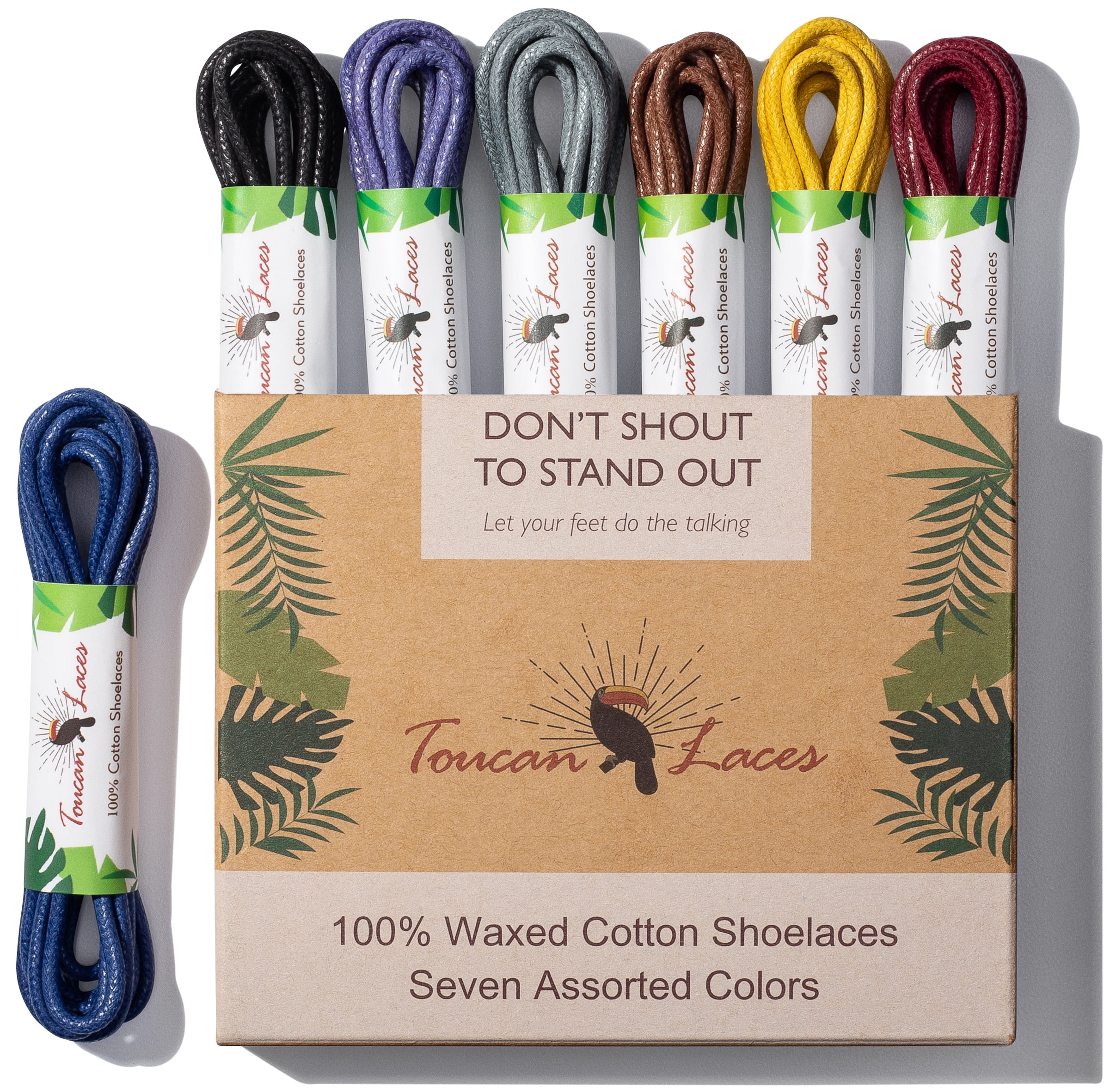 Dress Shoe Laces for Men in (7 Pairs) of Round Waxed Shoelaces – 100% ...