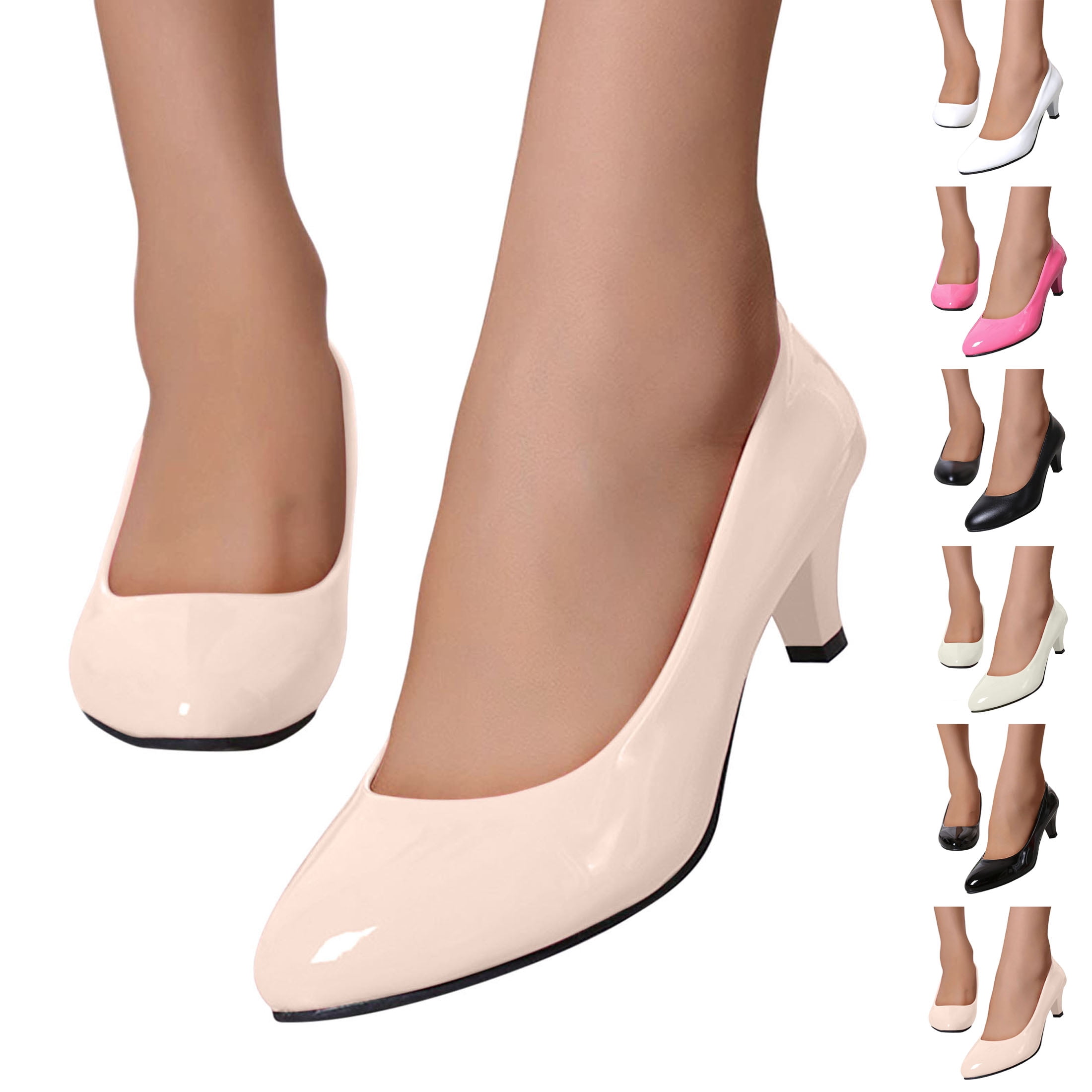 Dress Shoes for Women Versatile Medium Heeled All Season Women's Loose ...