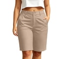 Dress Shorts For Women Pocketed Office Solid Commute Ready Relaxed ...