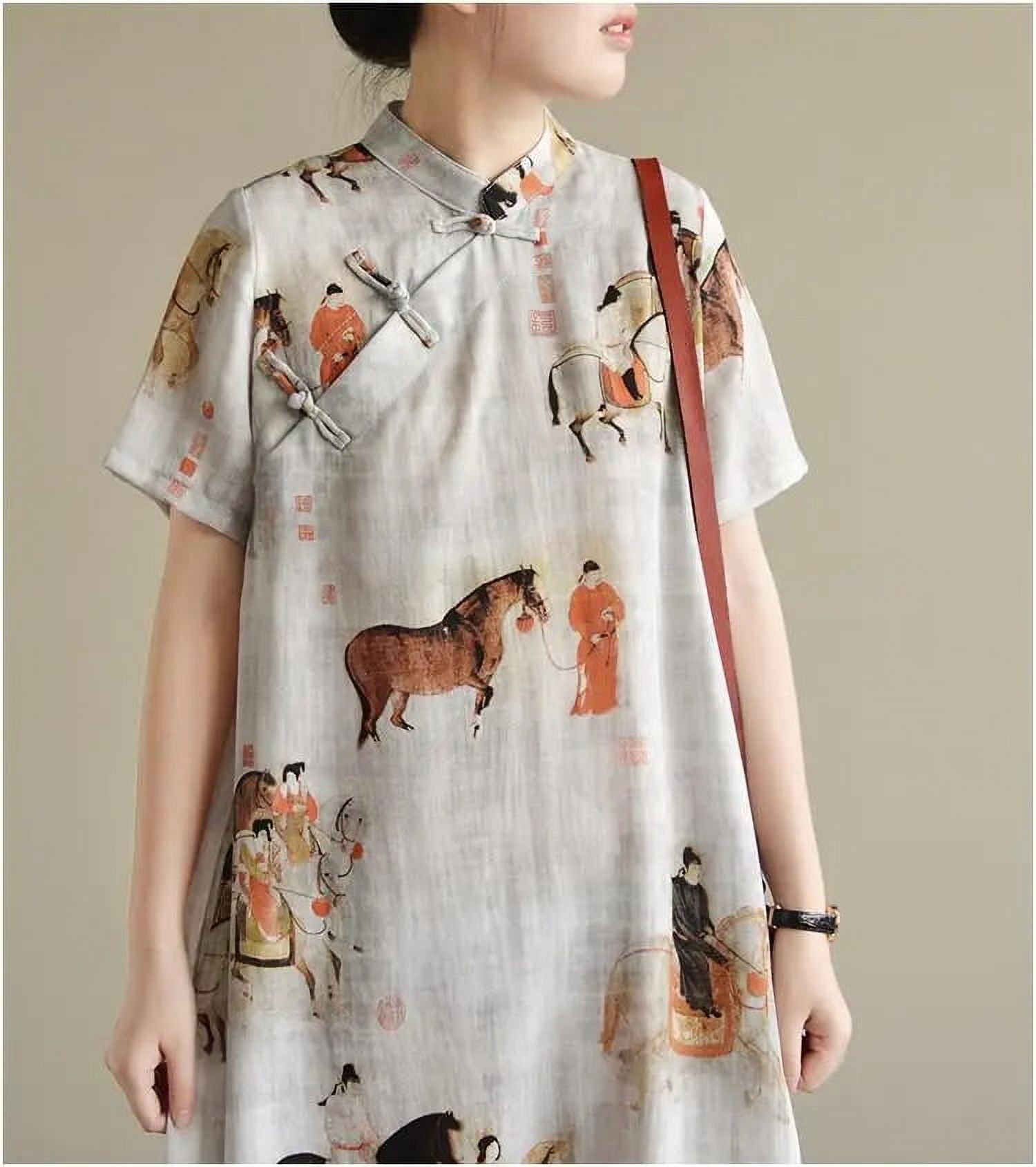 Dress Sleeveless Women Long Cheongsam Dress Linen Qipao Traditional ...